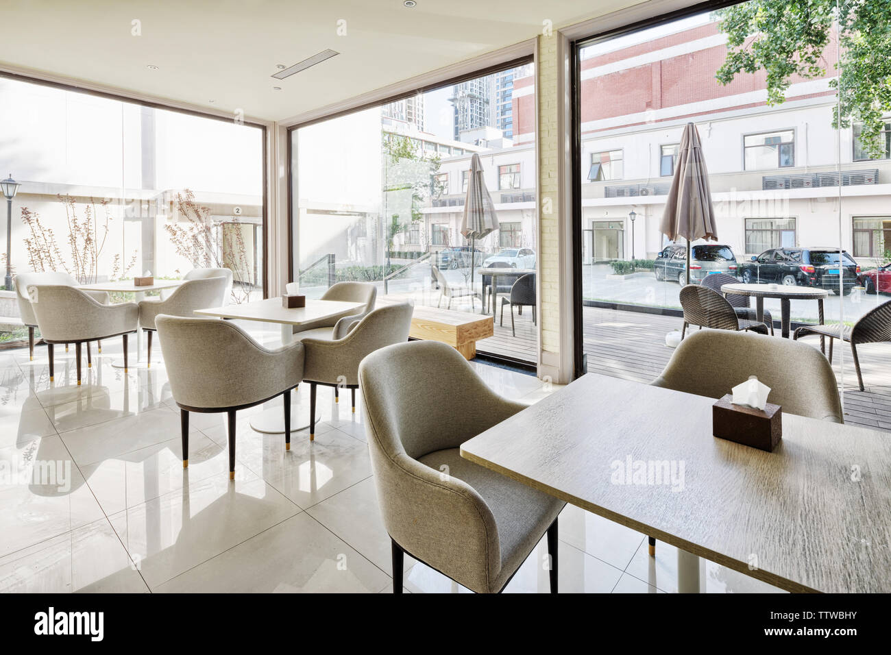 Interior modern cafe sofas hi-res stock photography and images - Alamy