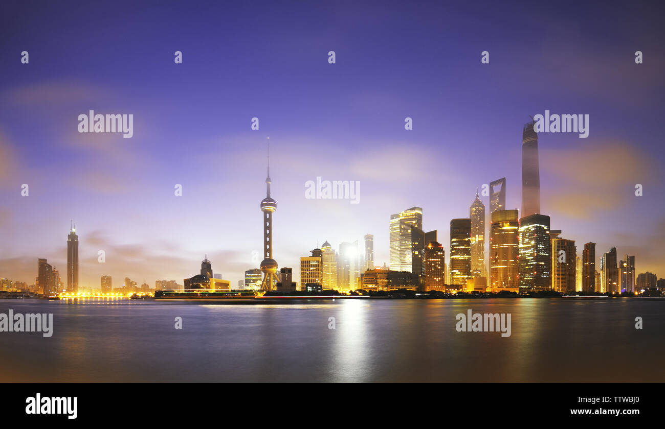 skyline and landscape of modern city,shanghai.View from riverban Stock ...