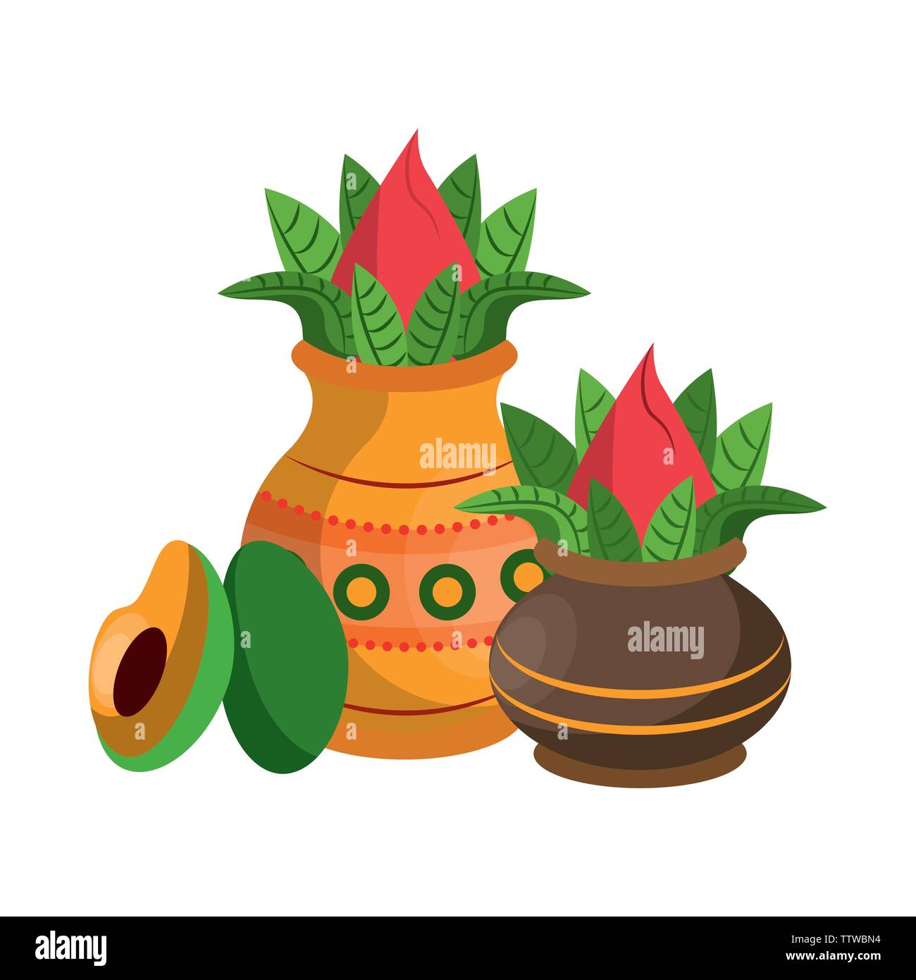 Ugadi festival offering pot cartoons Stock Vector Image & Art - Alamy