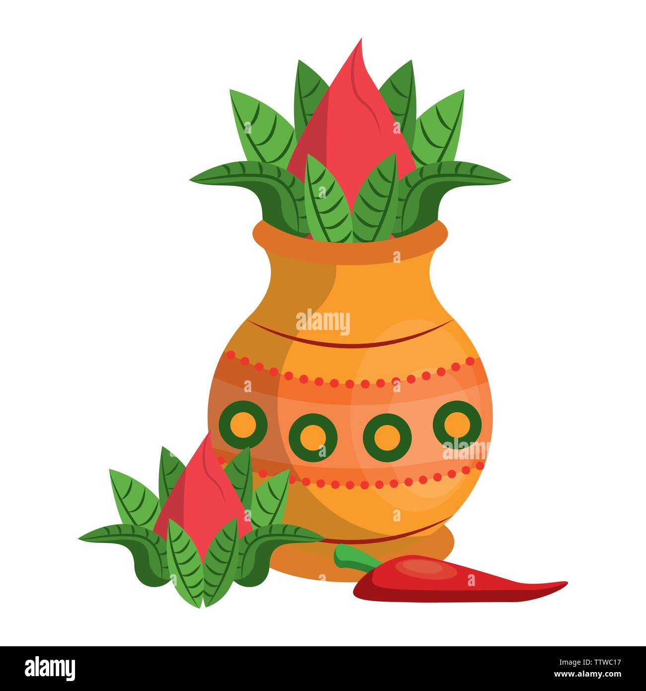 Ugadi festival offering pot cartoons Stock Vector Image & Art - Alamy