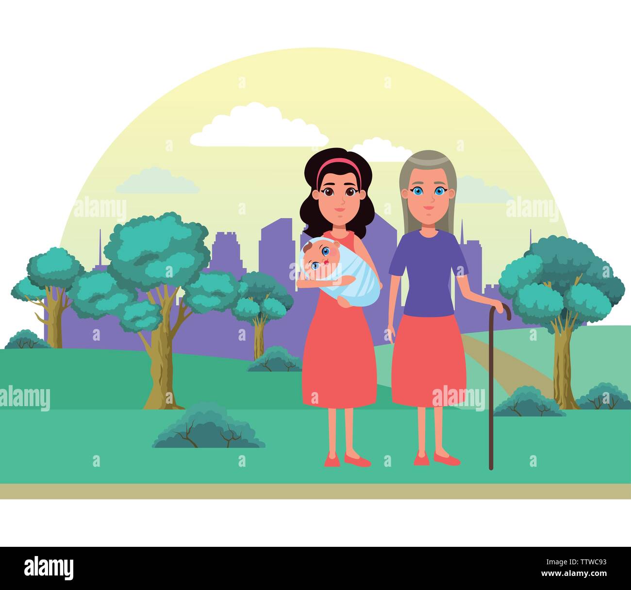family avatar cartoon character portrait Stock Vector Image & Art - Alamy