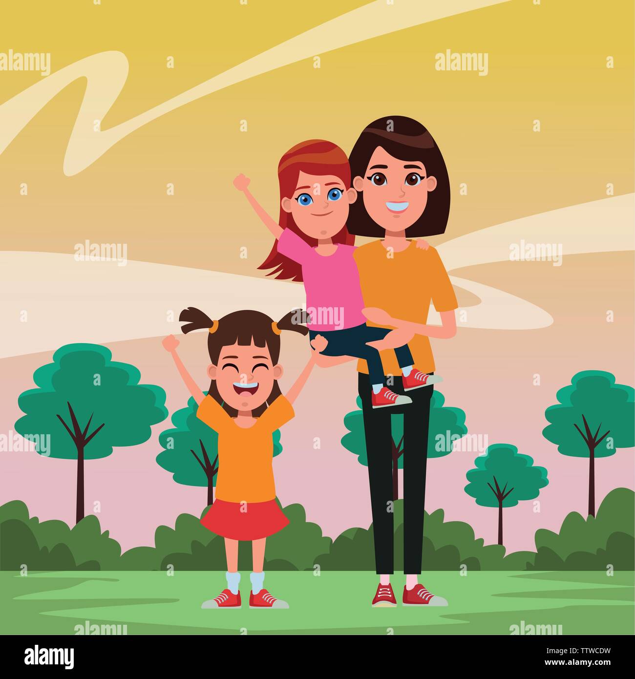 family avatar cartoon character portrait Stock Vector Image & Art - Alamy