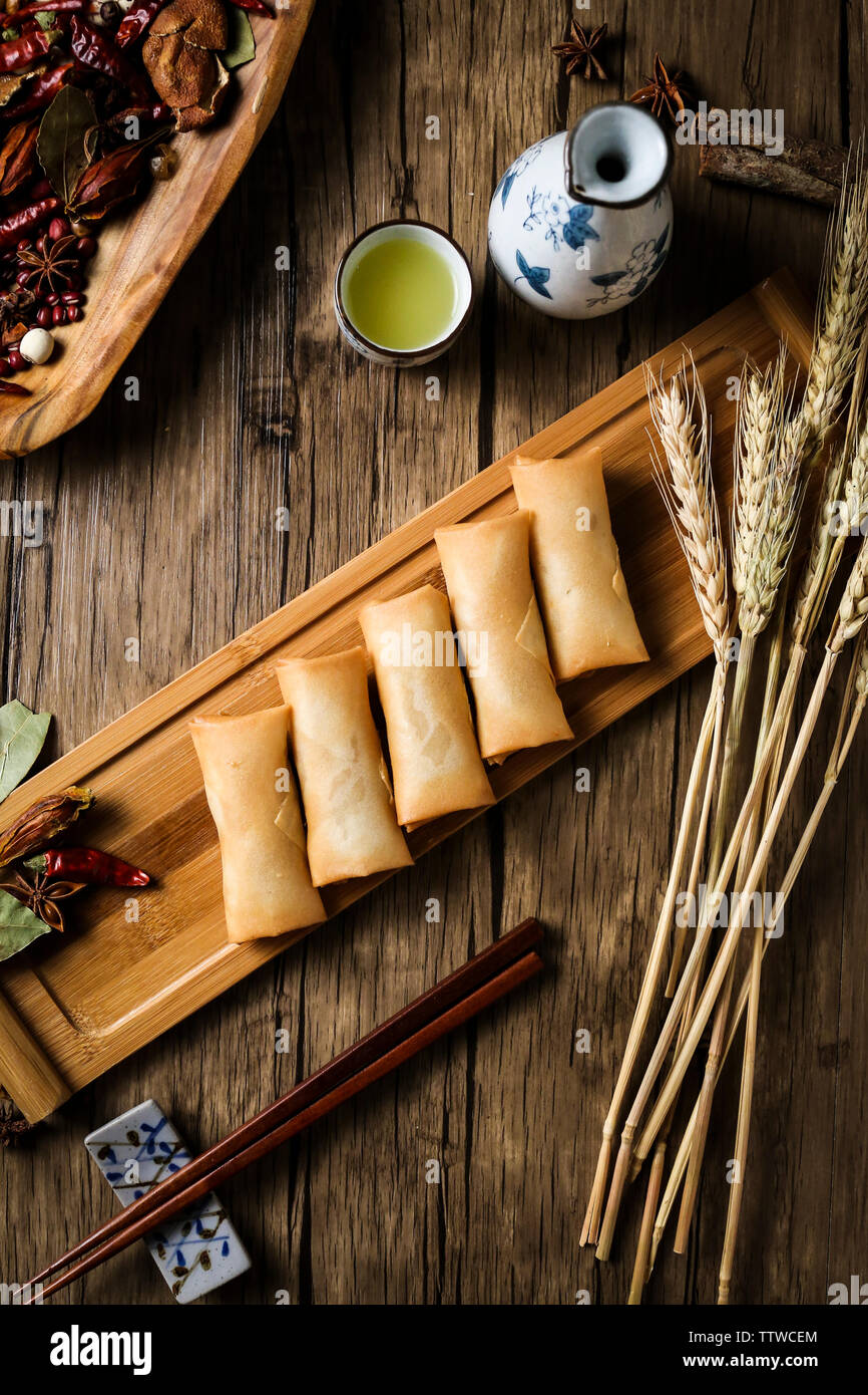 Traditional snacks, leek boxes, crispy and delicious snacks Stock Photo ...