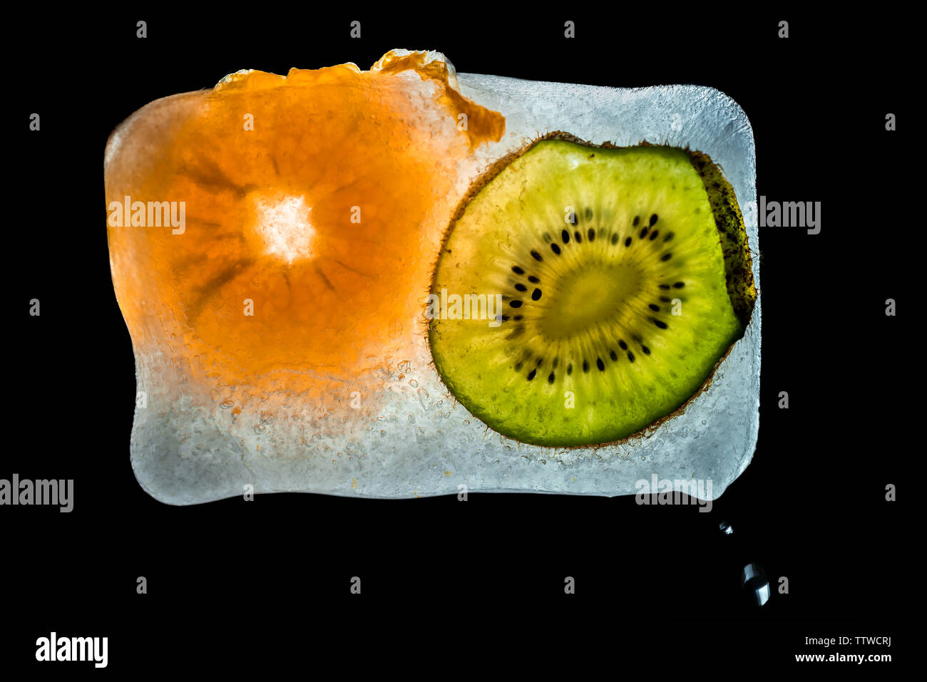 Frozen fruit, cold colors Stock Photo - Alamy
