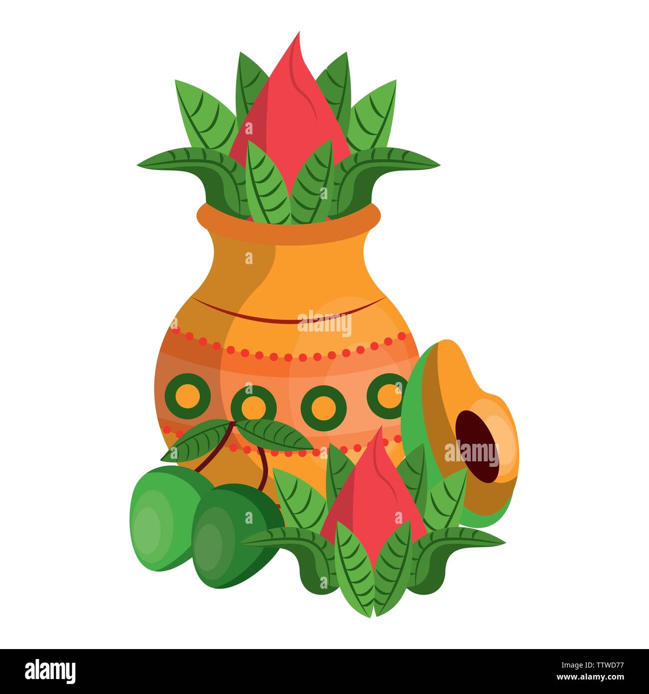 Ugadi festival offering pot cartoons Stock Vector Image & Art - Alamy