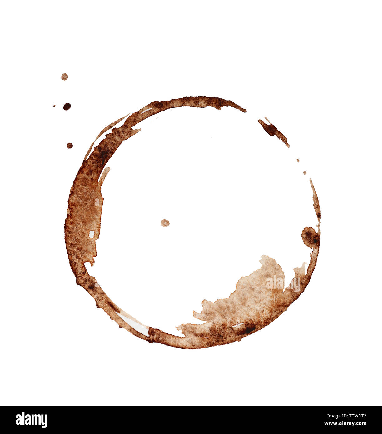 Coffee stain on white background, closeup Stock Photo - Alamy