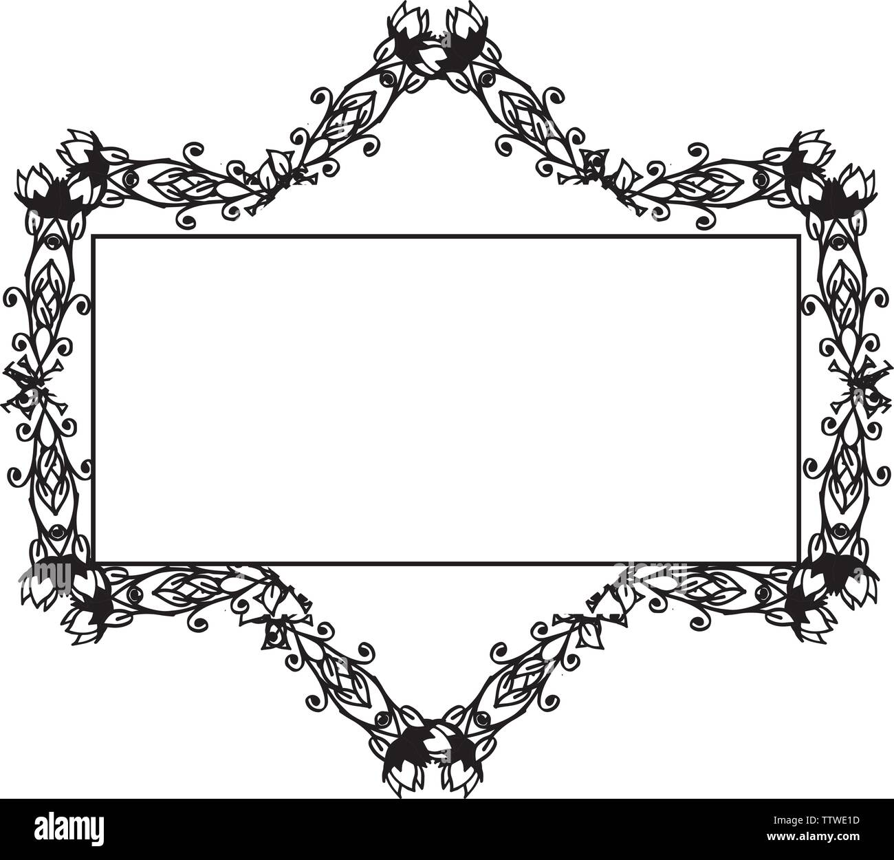 Vector illustration various modern flower frame for banner design hand ...