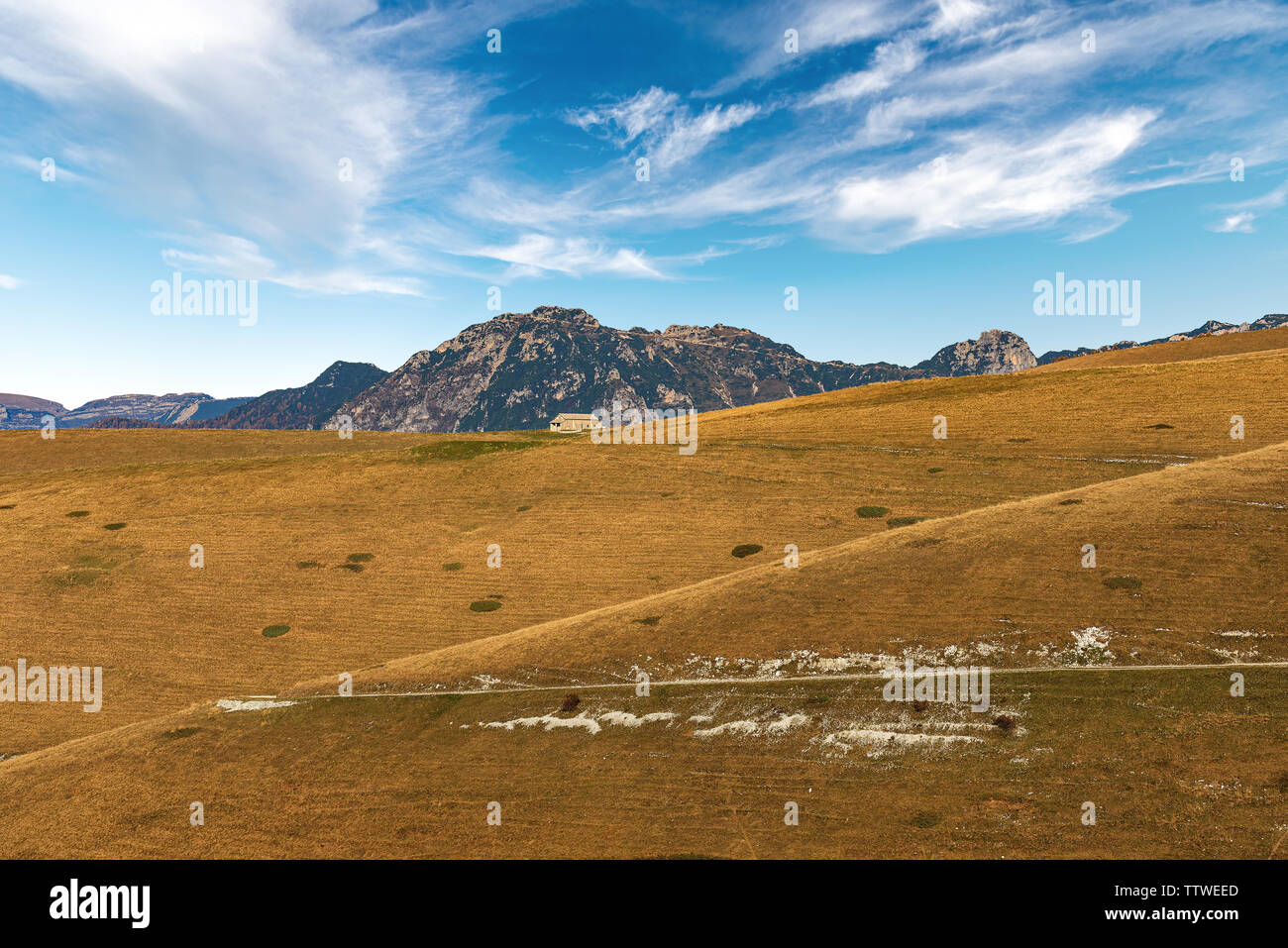Italian Alps with the Carega Mountain, called the small Dolomites and ...