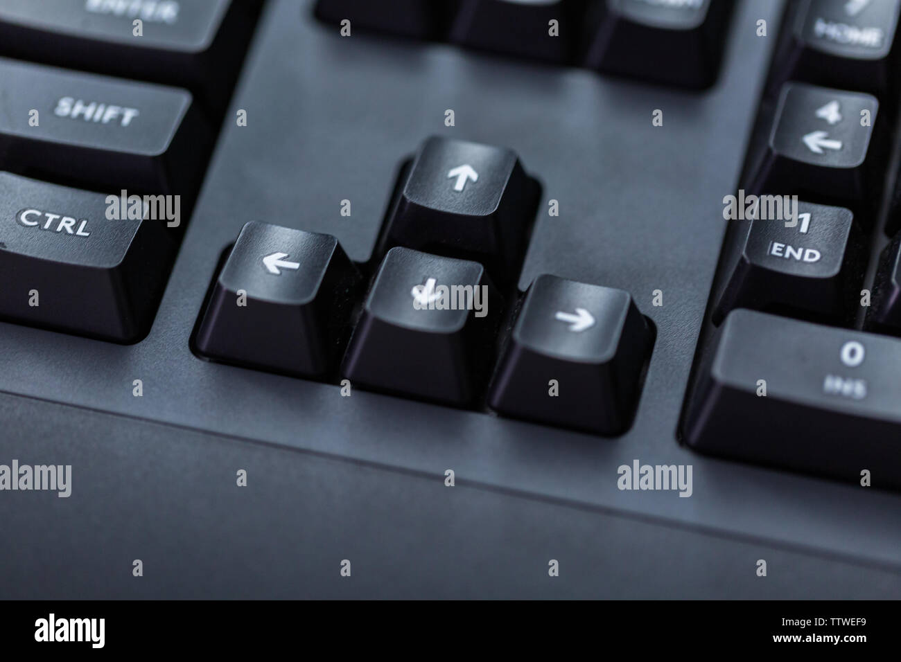 Modern black computer keyboard with raised keys Stock Photo - Alamy