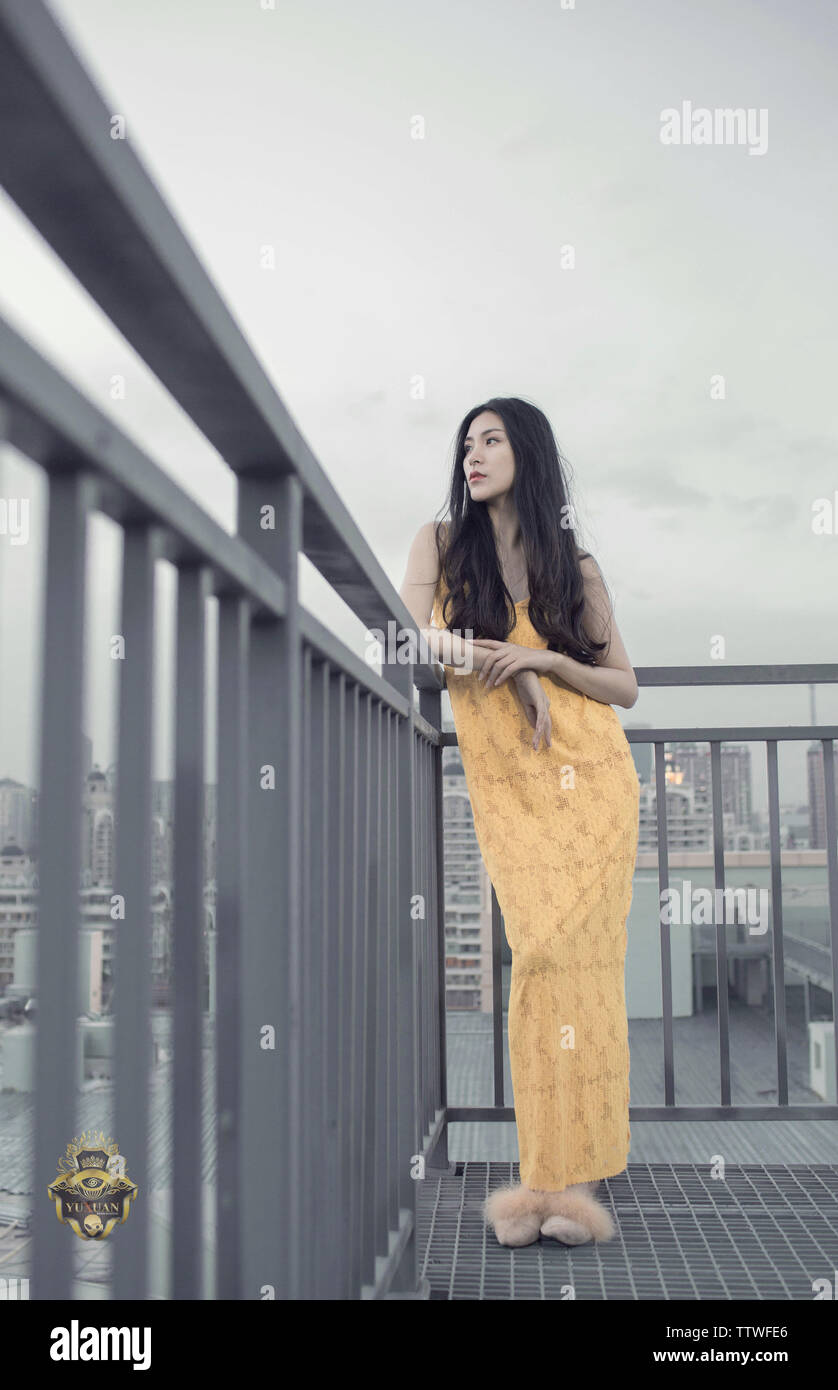 Beauty rooftop portrait Stock Photo - Alamy