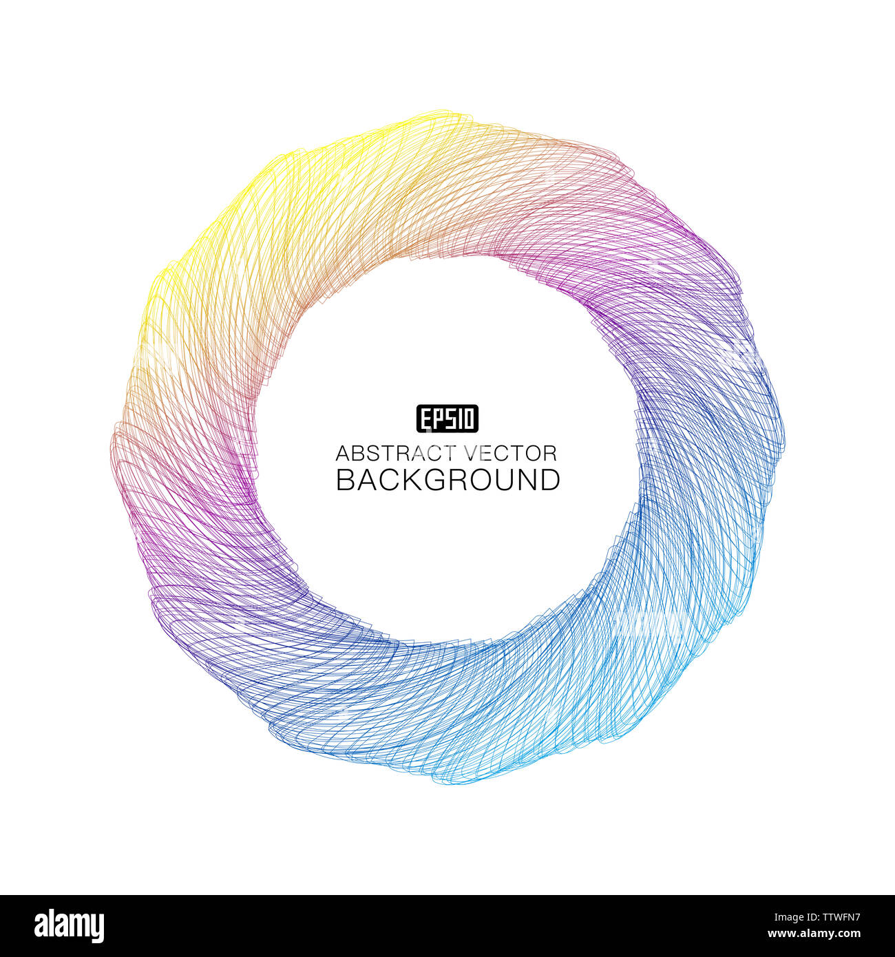 A spiral abstract figure composed of color gradient lines Stock Photo ...