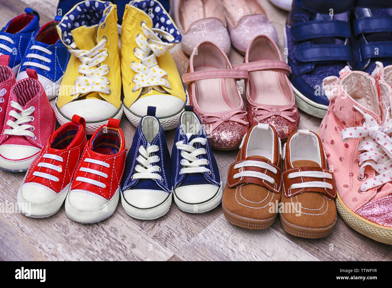 Pile kids shoes hi-res stock photography and images - Alamy