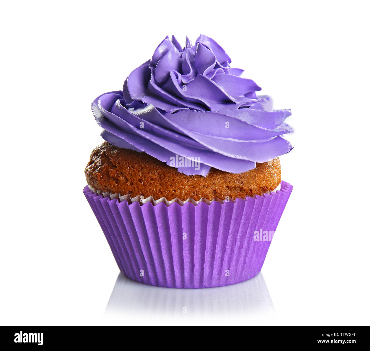Fresh tasty cupcake isolated on white Stock Photo - Alamy
