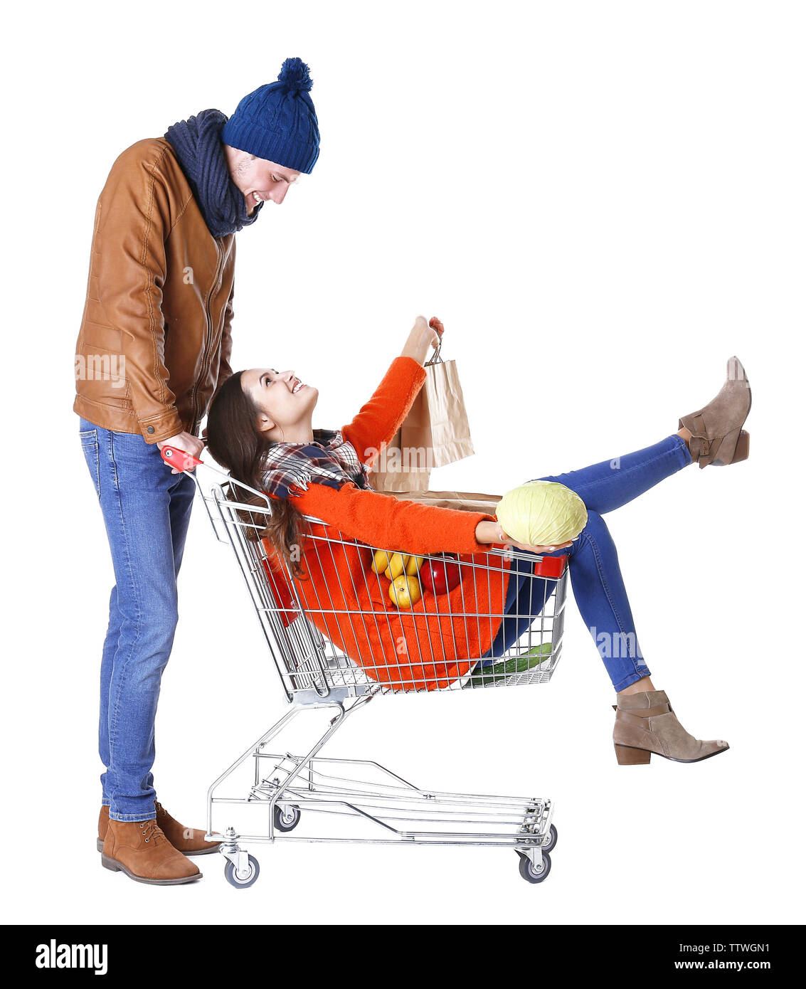 Woman carrying food on Cut Out Stock Images & Pictures - Alamy