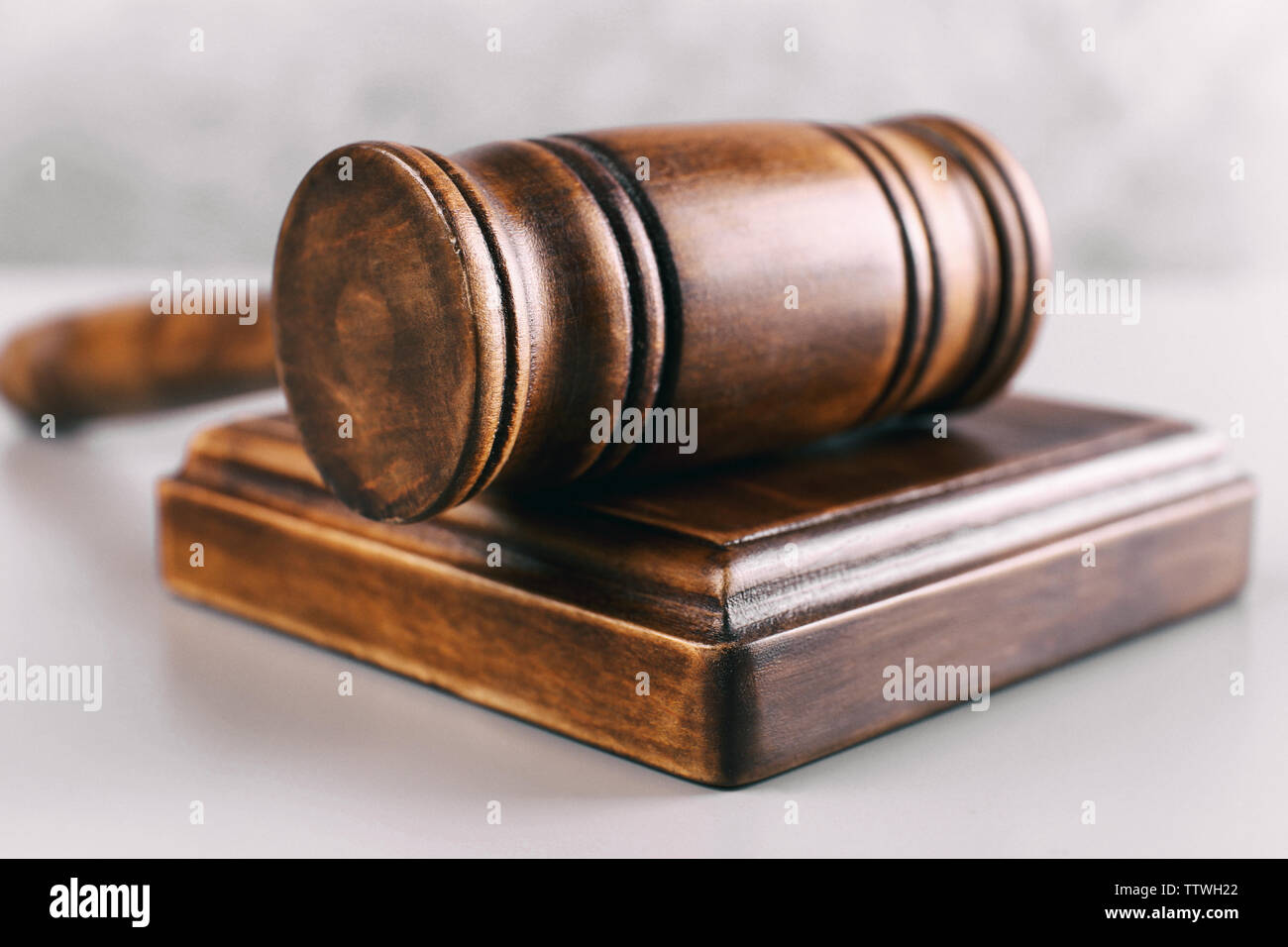 Judge gavel and sound block, closeup Stock Photo - Alamy