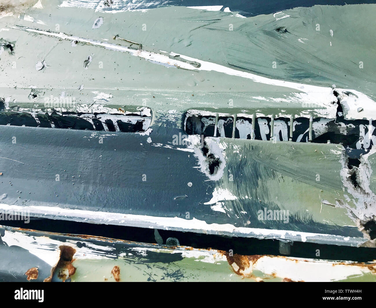 An armored vehicle that was shot through Stock Photo - Alamy