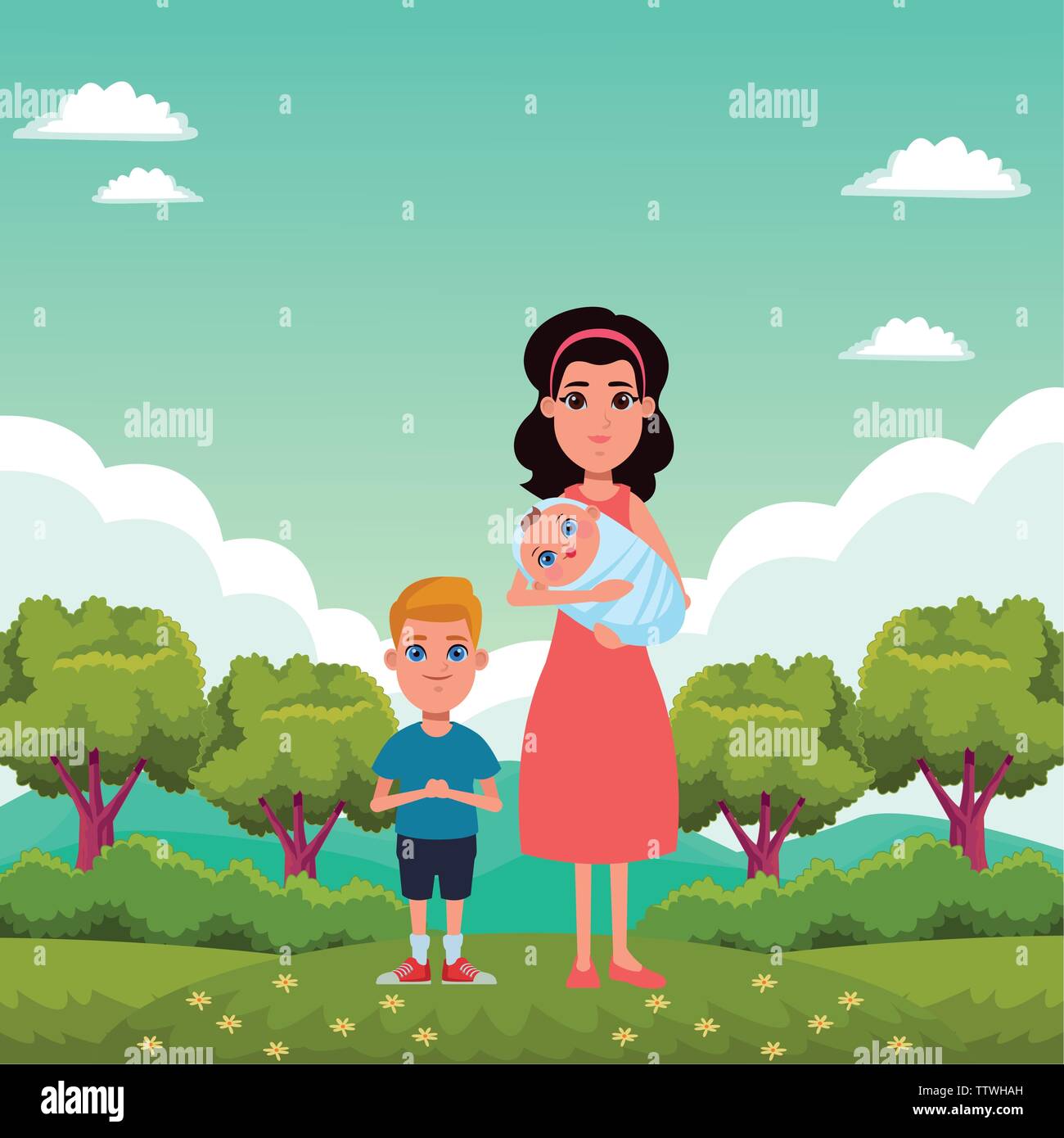 family avatar cartoon character portrait Stock Vector Image & Art - Alamy