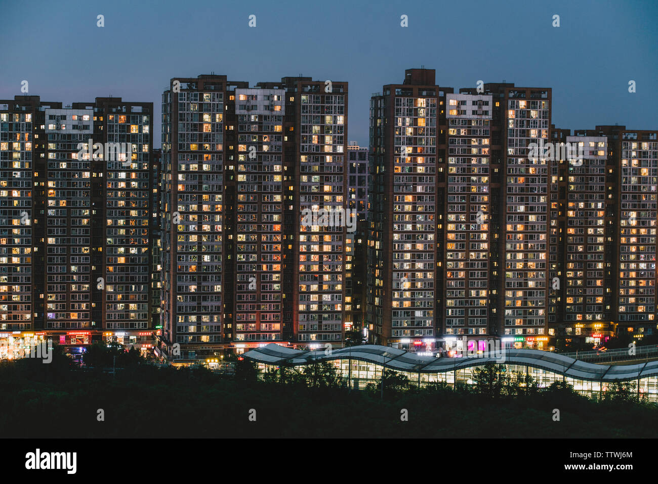 Beijing Water Bridge Night Scene Stock Photo - Alamy