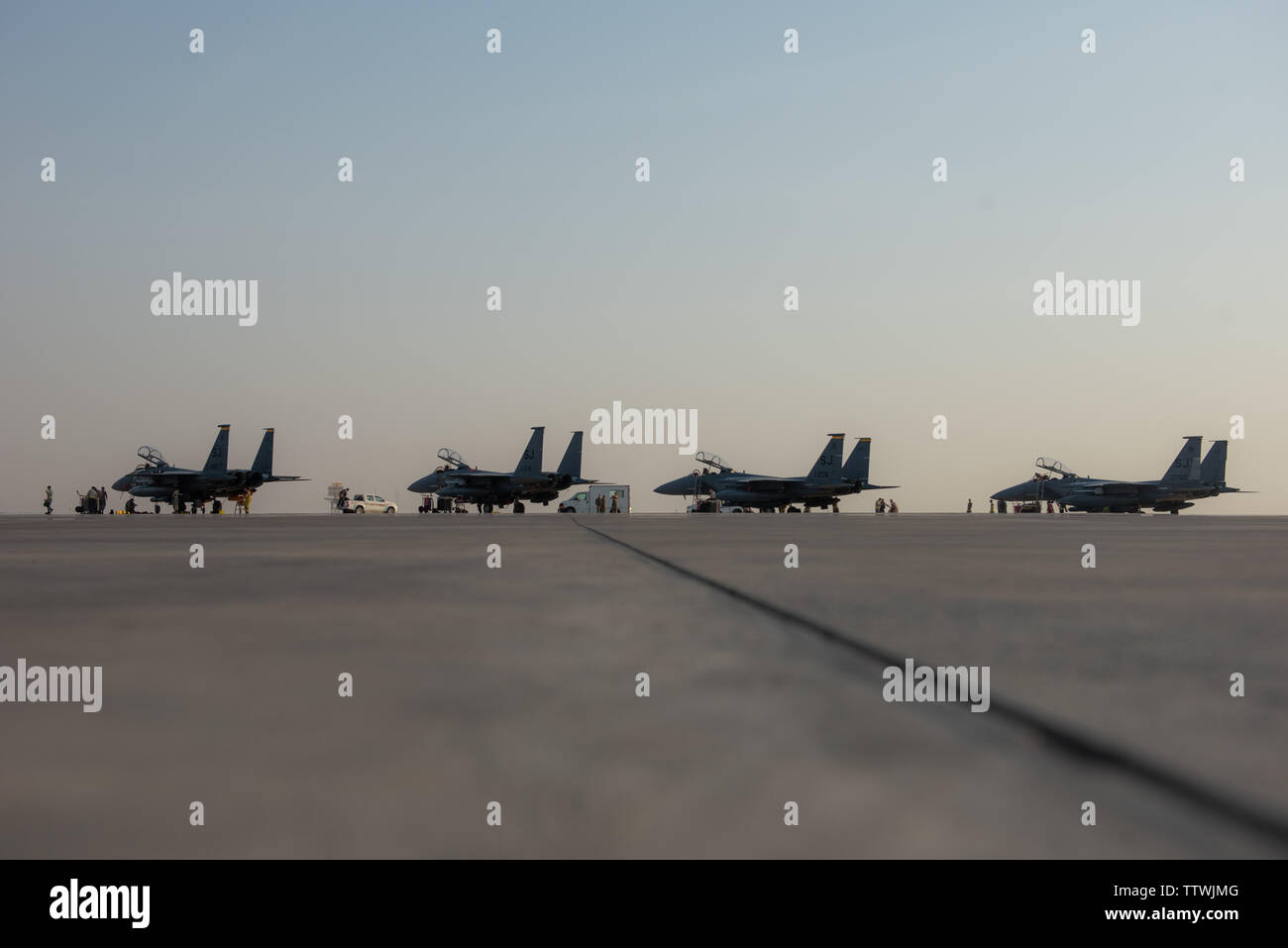 Four F-15E Strike Eagles from the 336th Fighter Squadron, 4th Fighter ...