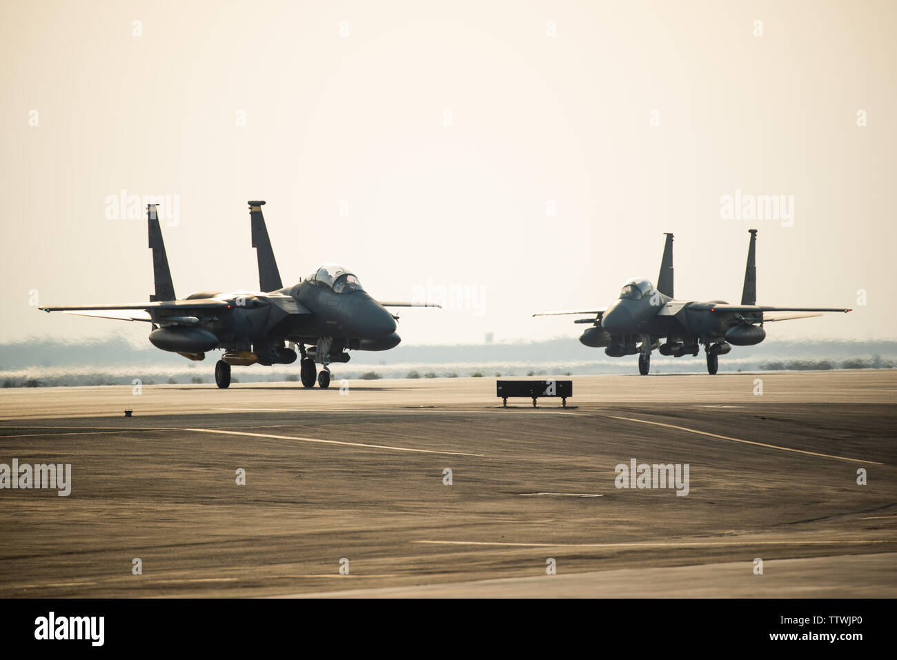 Two F-15E Strike Eagles from the 336th Fighter Squadron, 4th Fighter ...