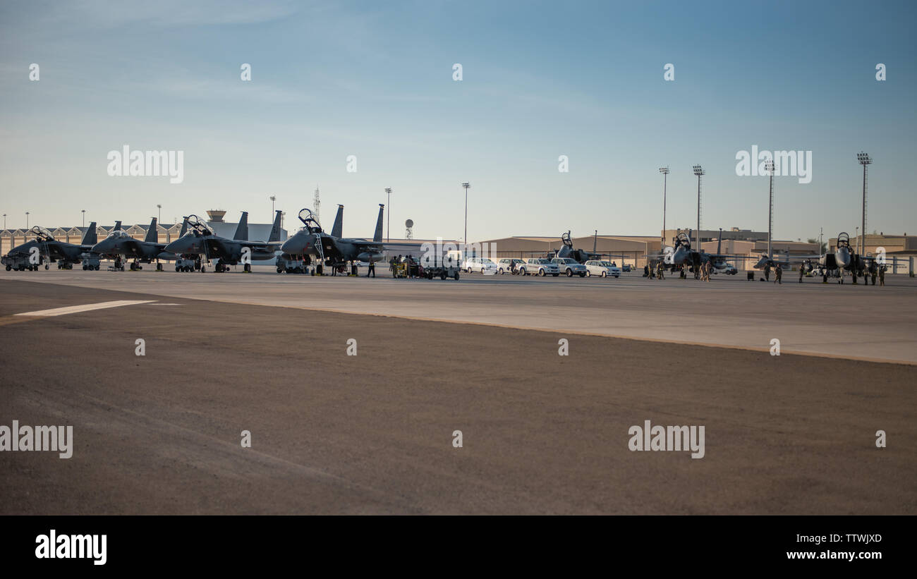 Seven F-15E Strike Eagles from the 336th Fighter Squadron, 4th Fighter ...