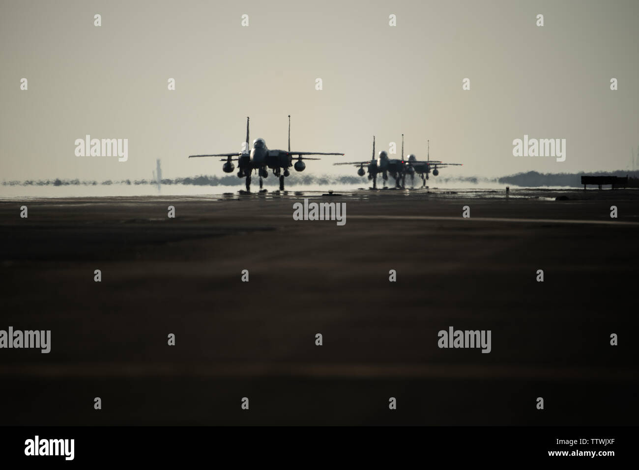 Three F-15E Strike Eagles from the 336th Fighter Squadron, 4th Fighter ...