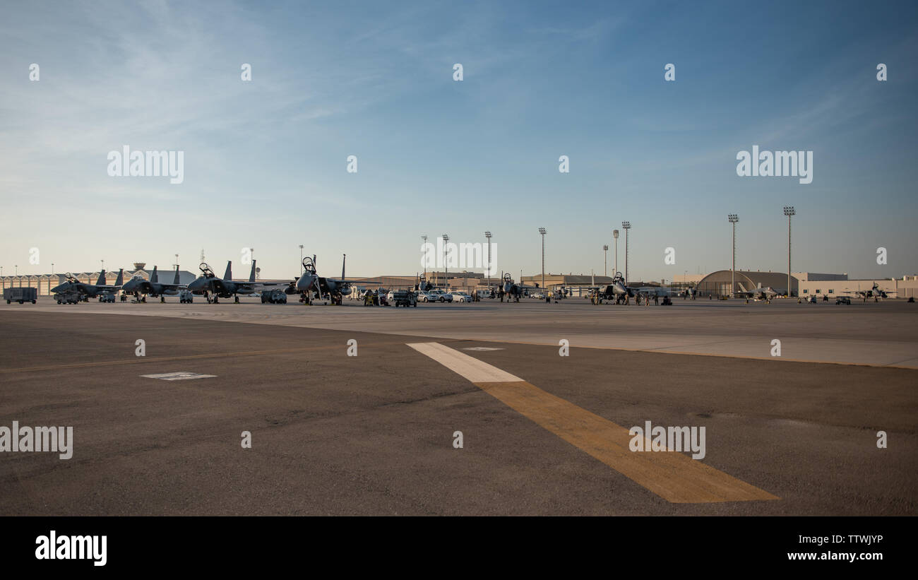 Seven F-15E Strike Eagles from the 336th Fighter Squadron, 4th Fighter ...