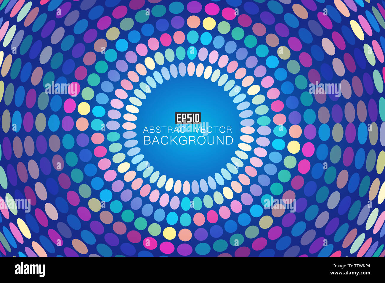 Color dots form rotating radial abstract background Stock Photo - Alamy