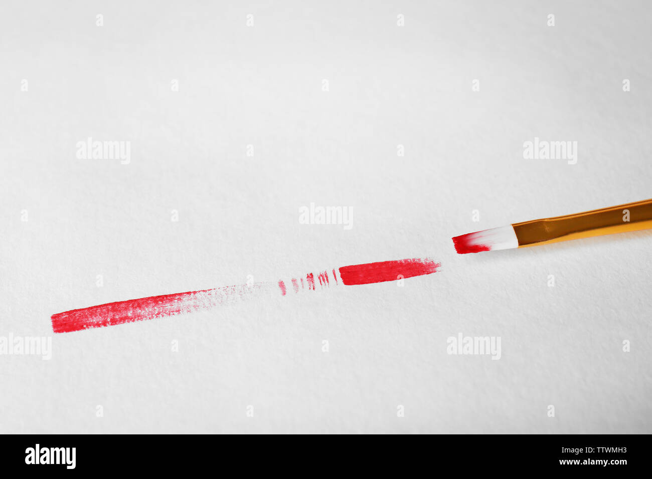Make up brush with smear on white background Stock Photo - Alamy