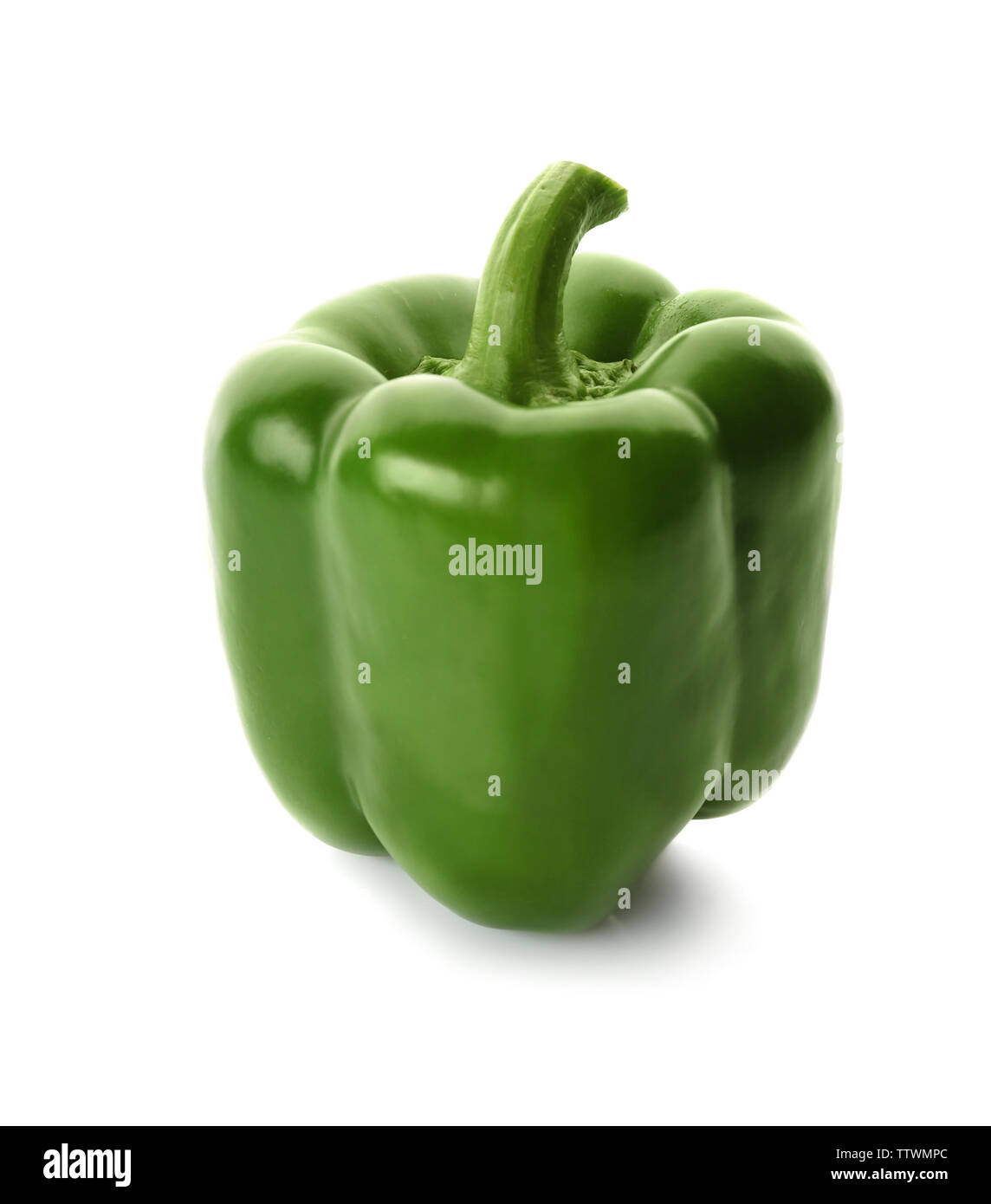 Sweet green pepper isolated on white Stock Photo - Alamy