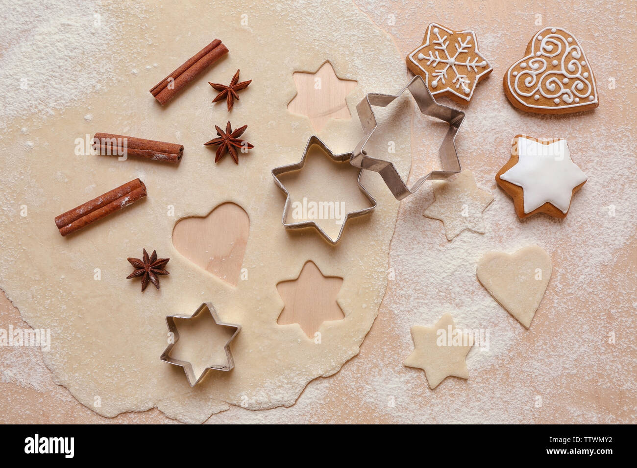 Preparation of Christmas cookies Stock Photo - Alamy