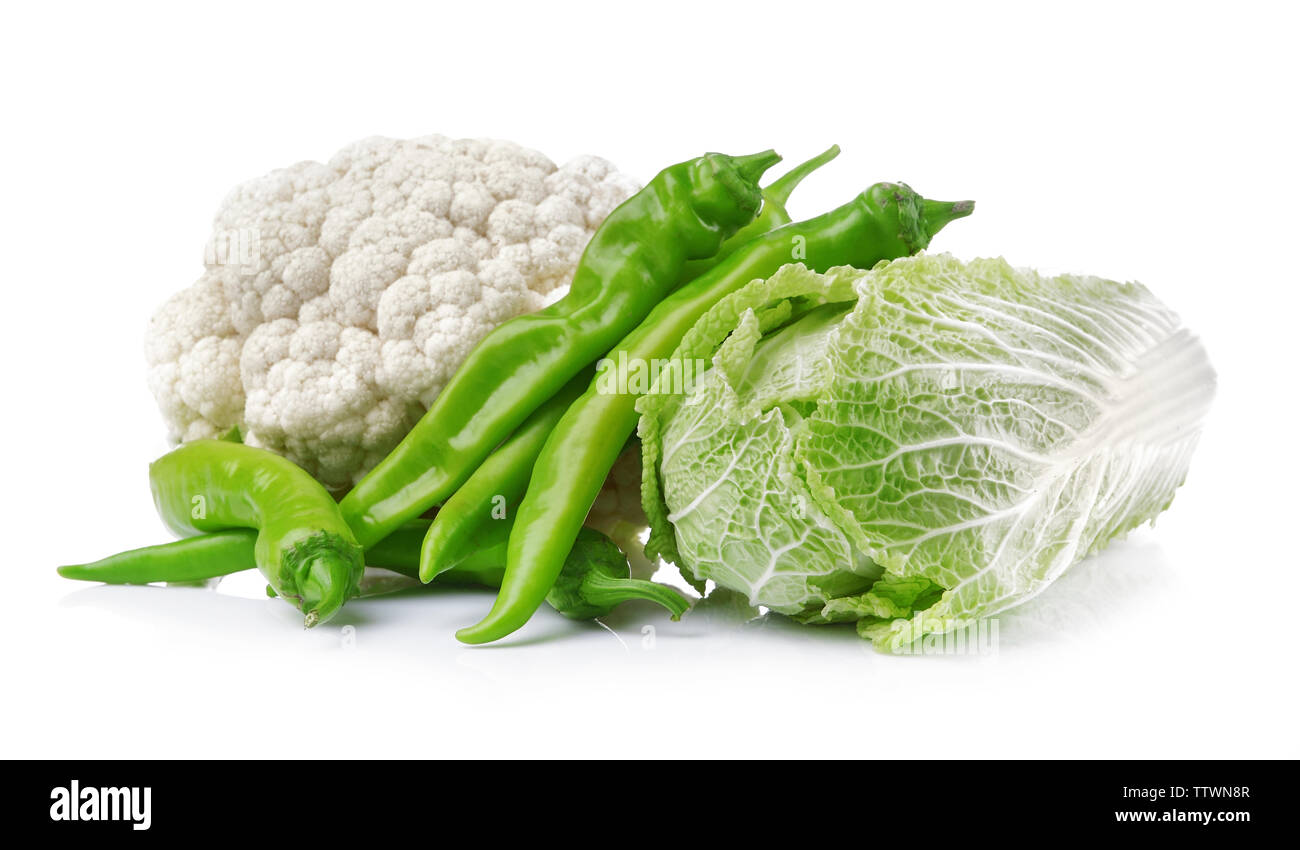 Vegetables on white background Stock Photo - Alamy