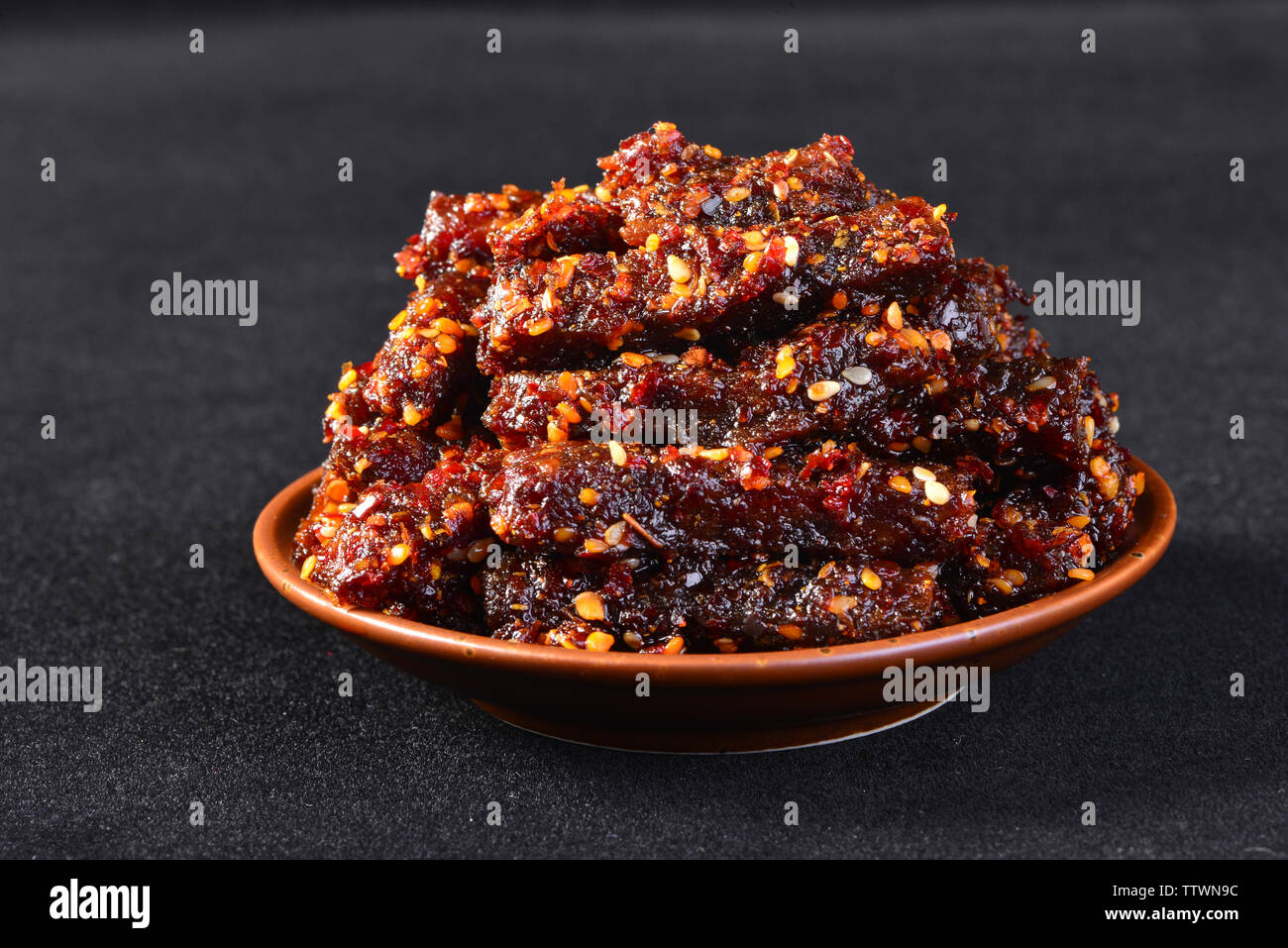 Spicy beef strips Stock Photo - Alamy