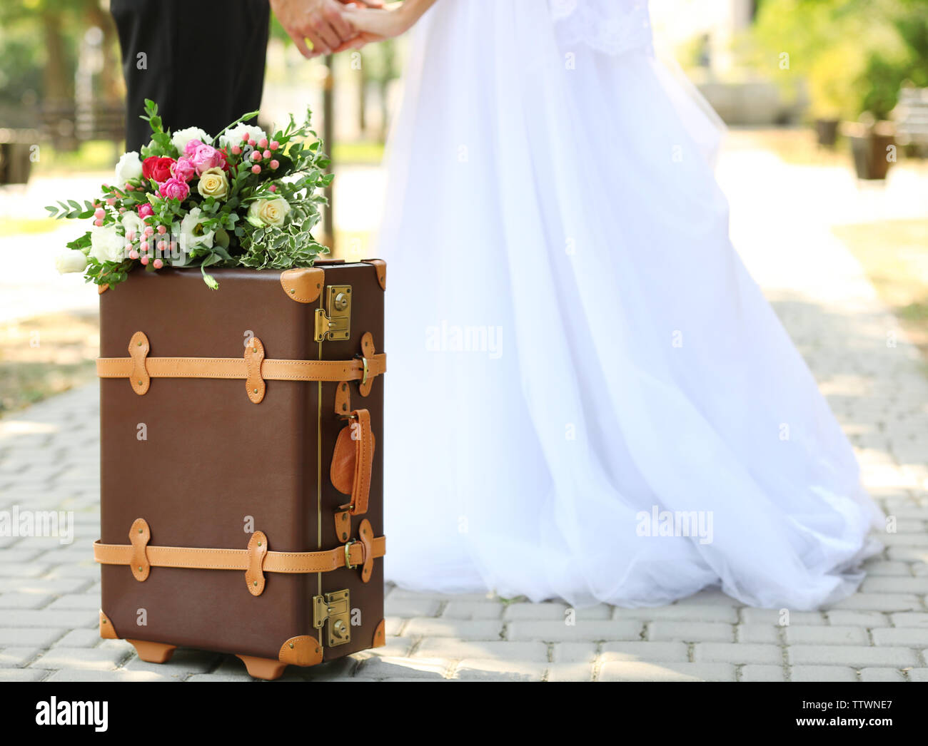 Woman with suitcases vintage hi-res stock photography and images - Alamy