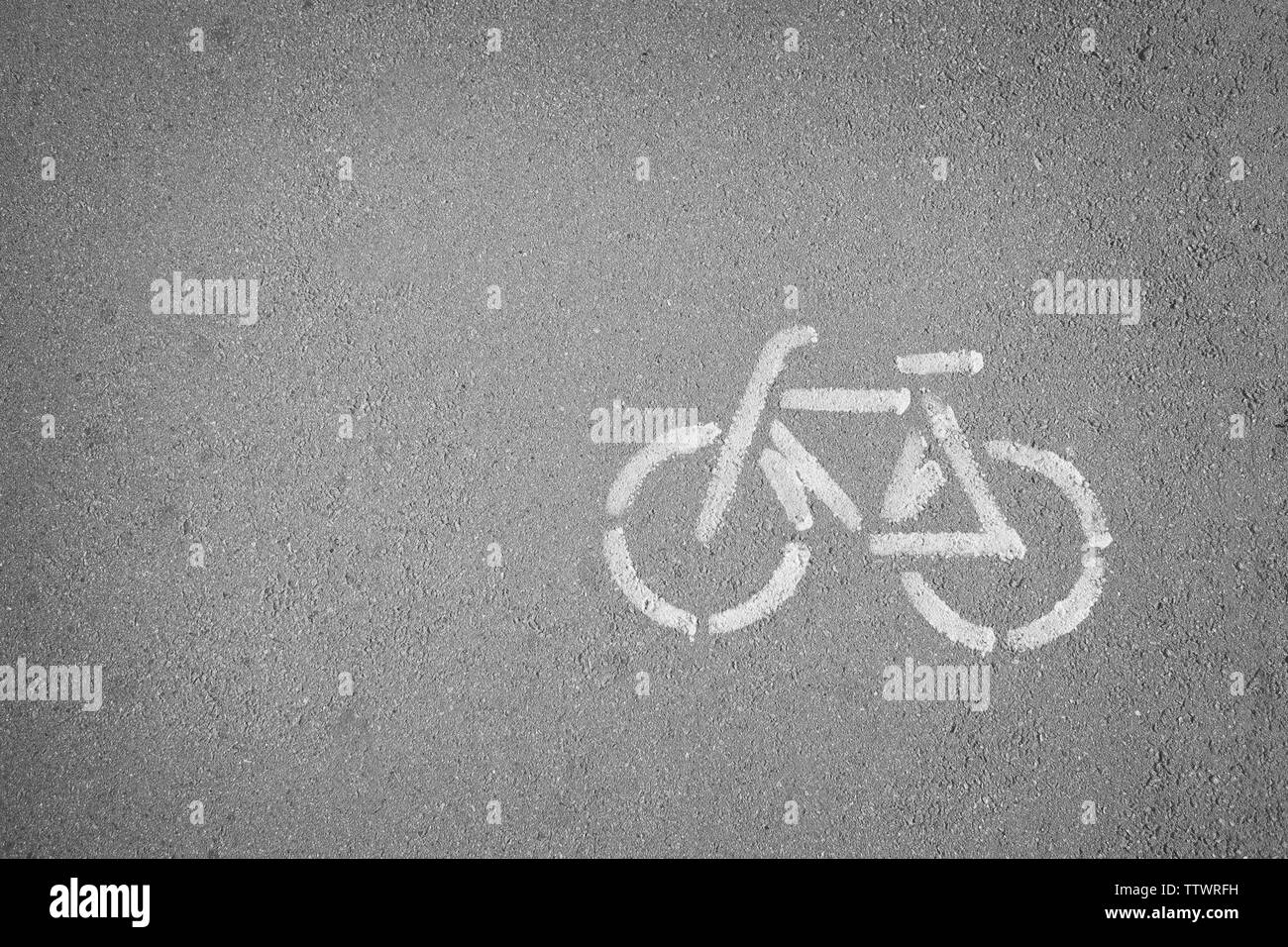 White Paint Bike Lane Sign Black and White Stock Photos & Images - Alamy