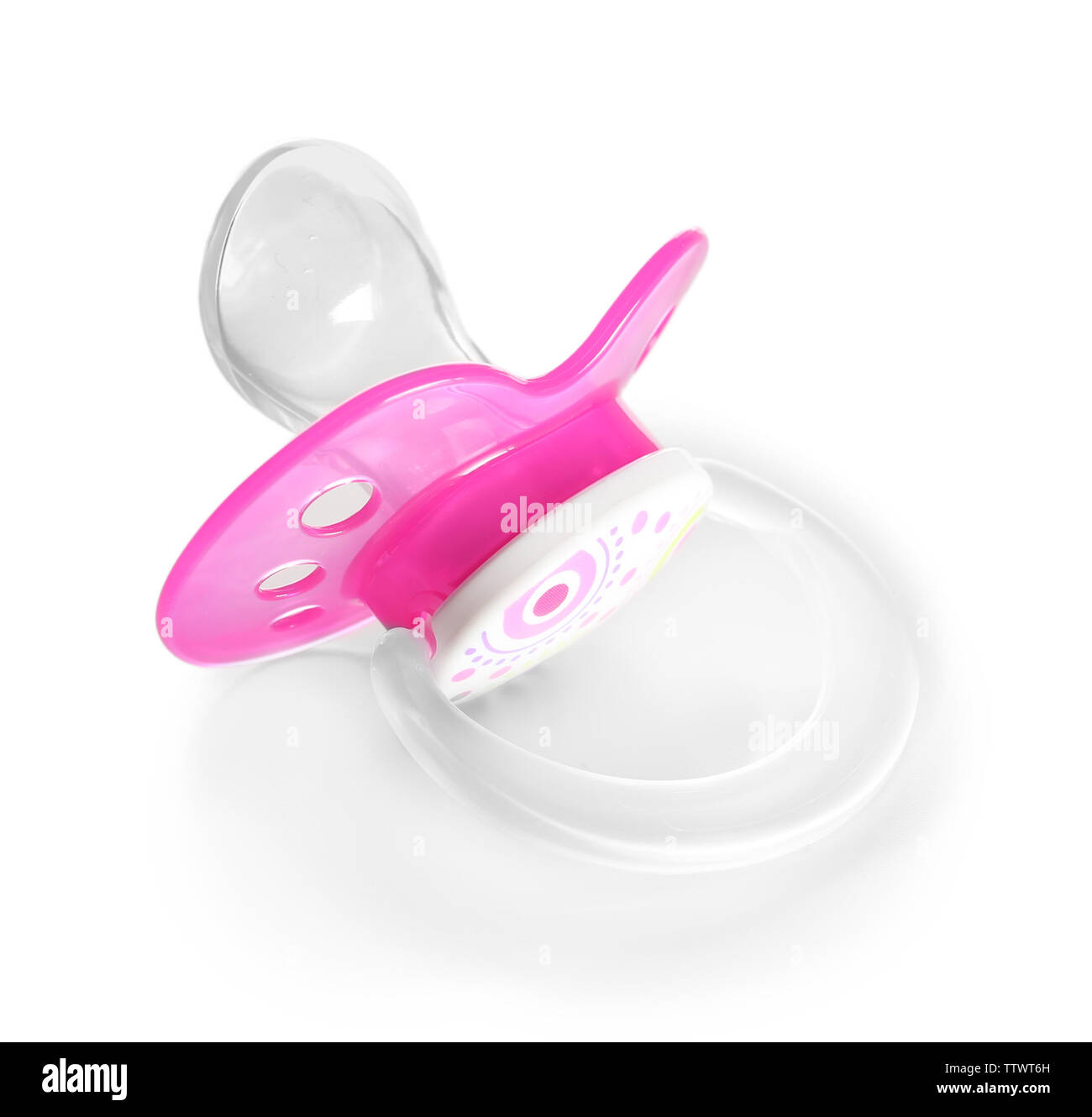 Baby pacifier on white background Stock Photo - Alamy