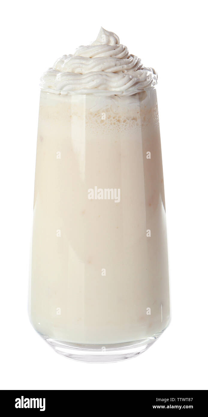 Milk shake on white background Stock Photo - Alamy