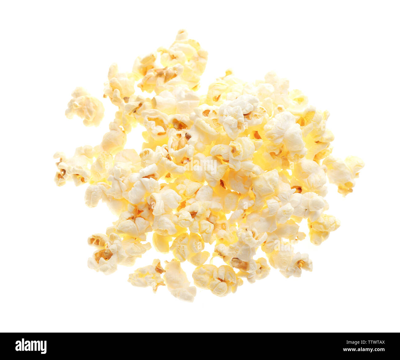 Popcorn on white background Stock Photo - Alamy