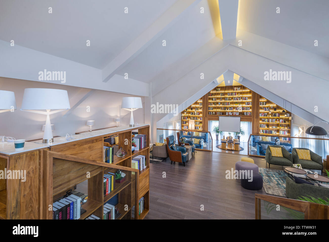 Design of interior design space of model room in modern living room ...