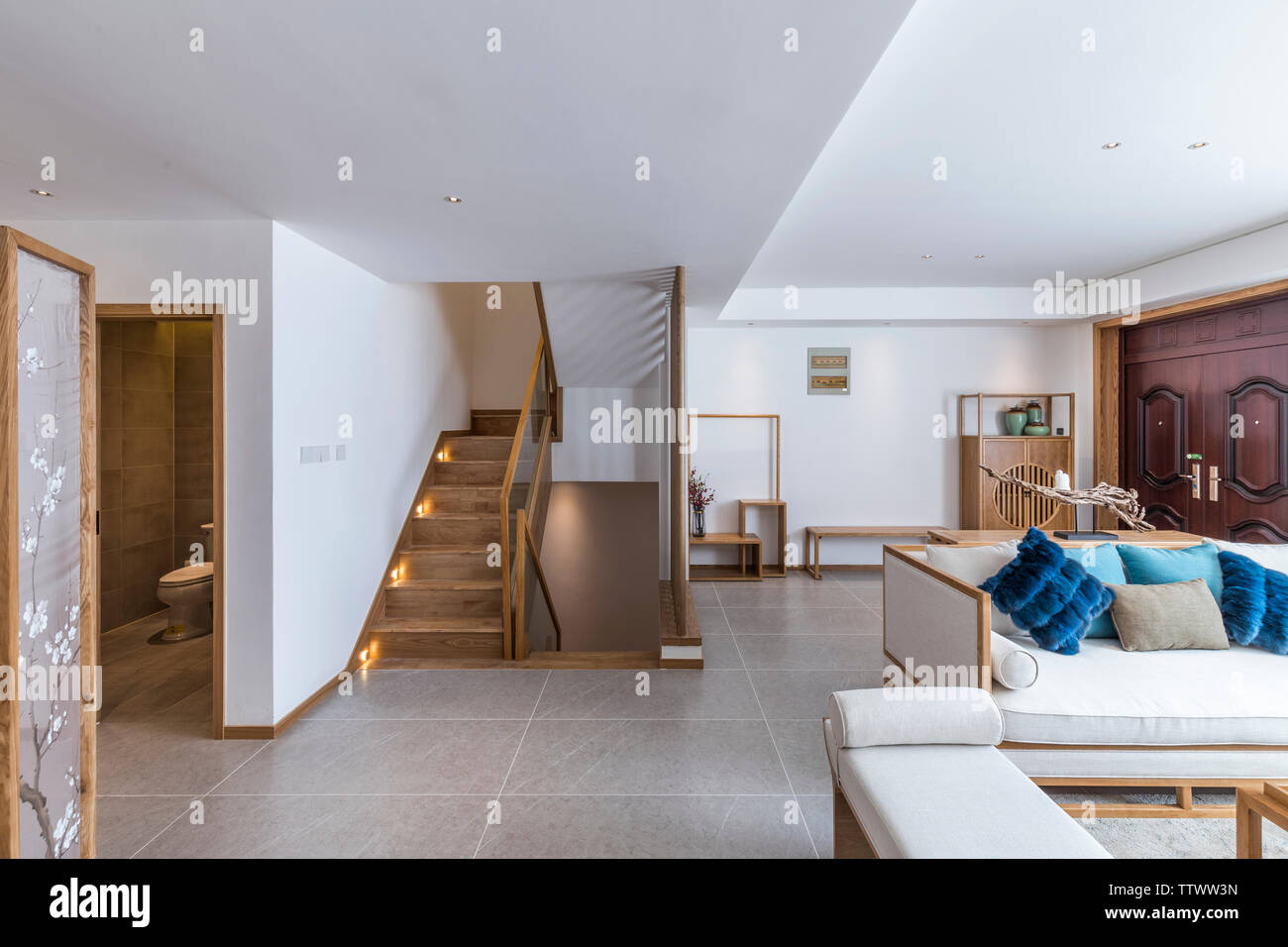 Design of interior design space of model room in modern living room ...