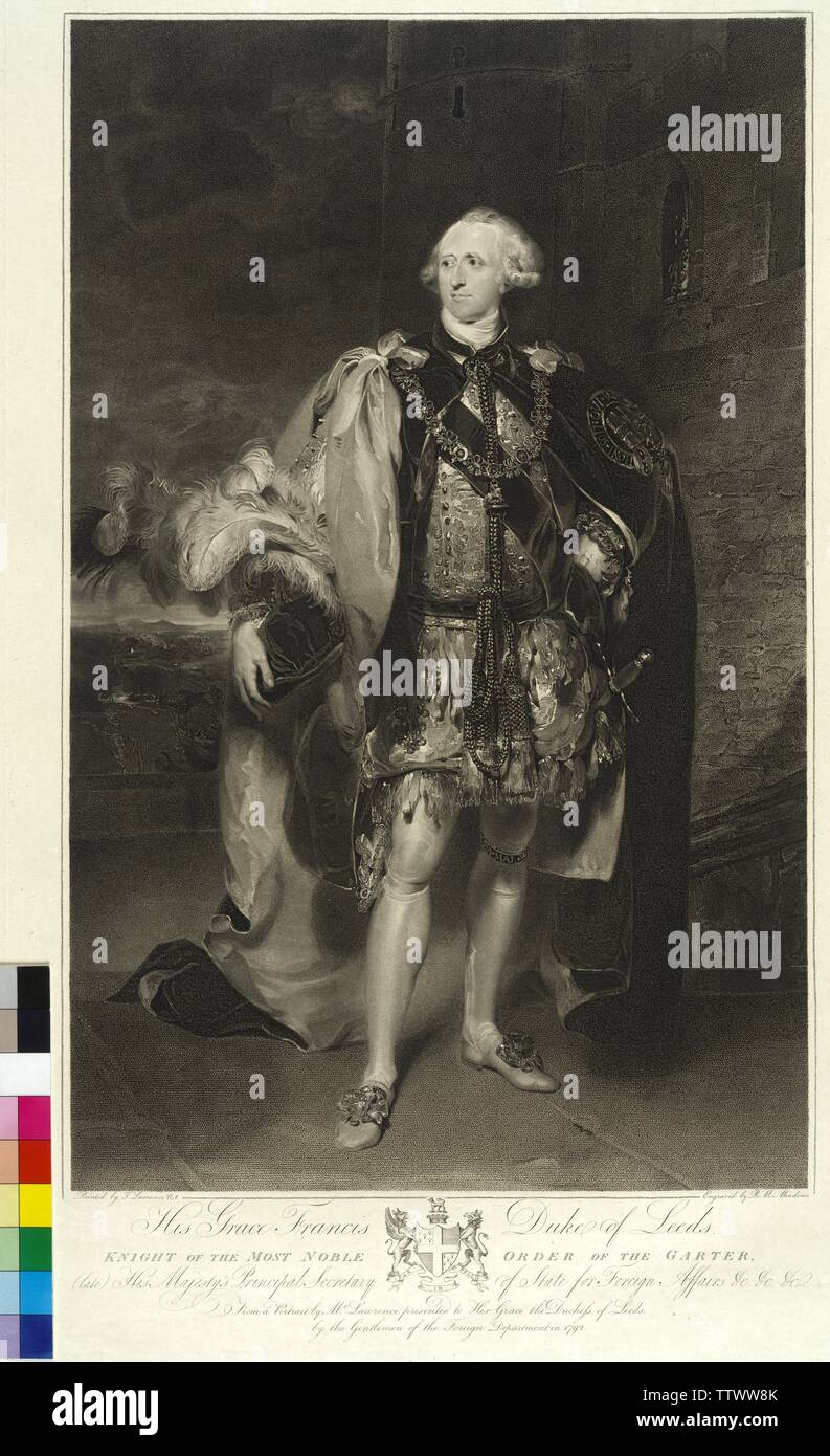 Osborne, 5th Duke of Leeds, Francis, stipple engraving by Robert ...