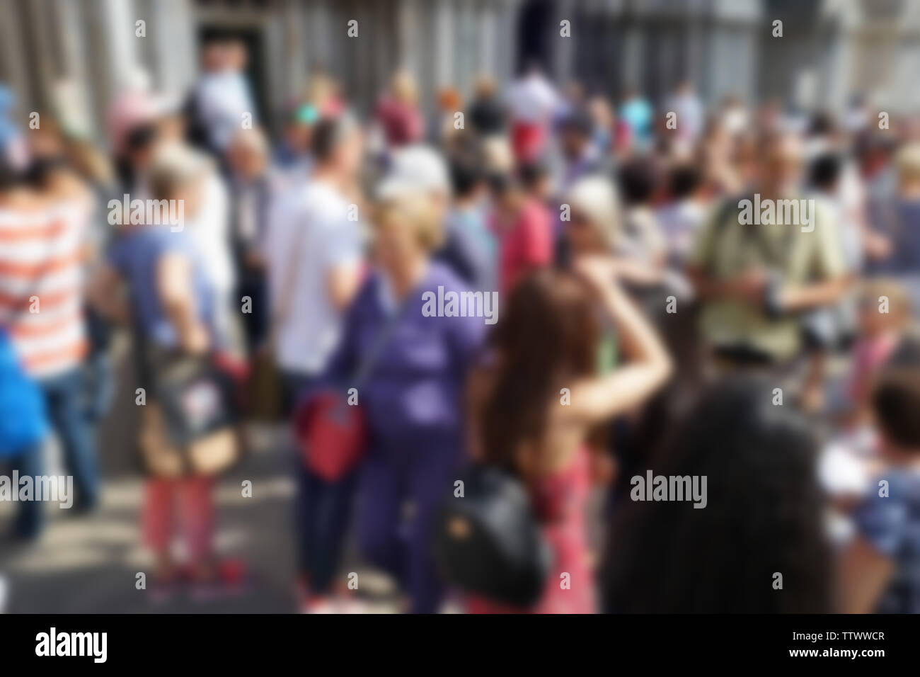 Blurred crowd of people in street Stock Photo - Alamy