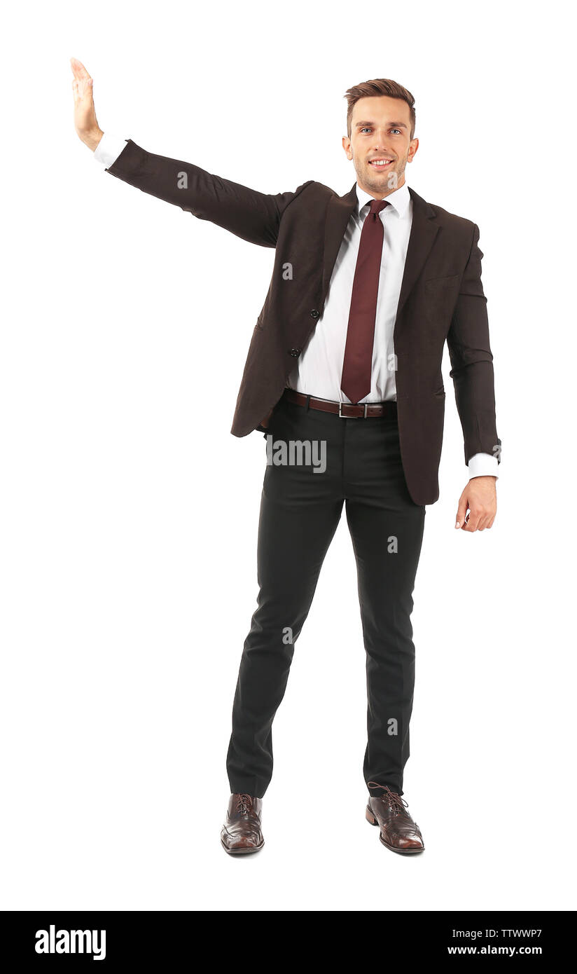 Person touching wall screen Cut Out Stock Images & Pictures - Alamy