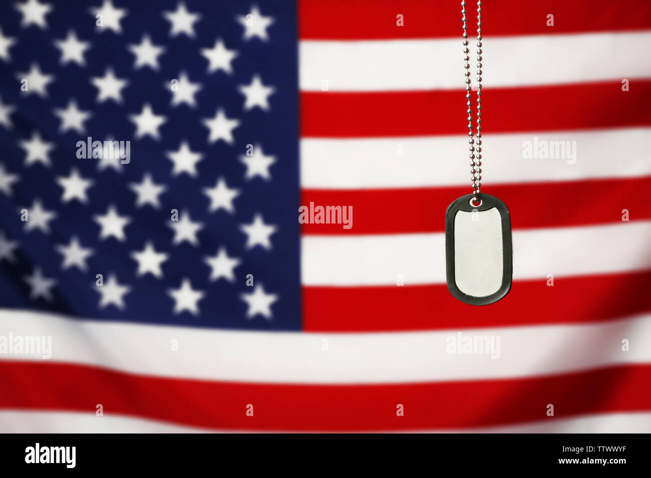 Military ID tag on USA flag background Stock Photo - Alamy