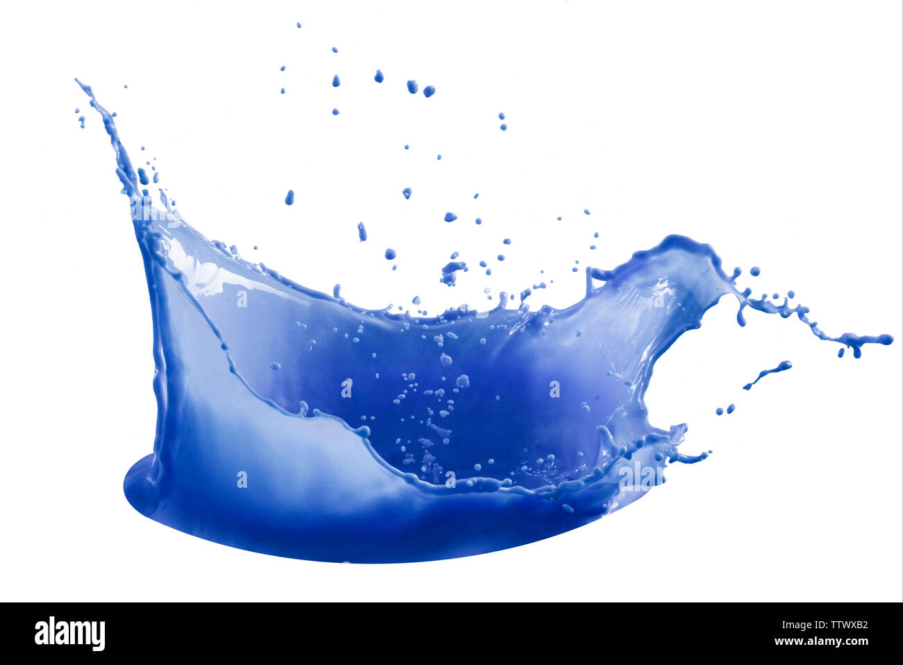 dark blue paint splash isolated on black background Stock Photo - Alamy