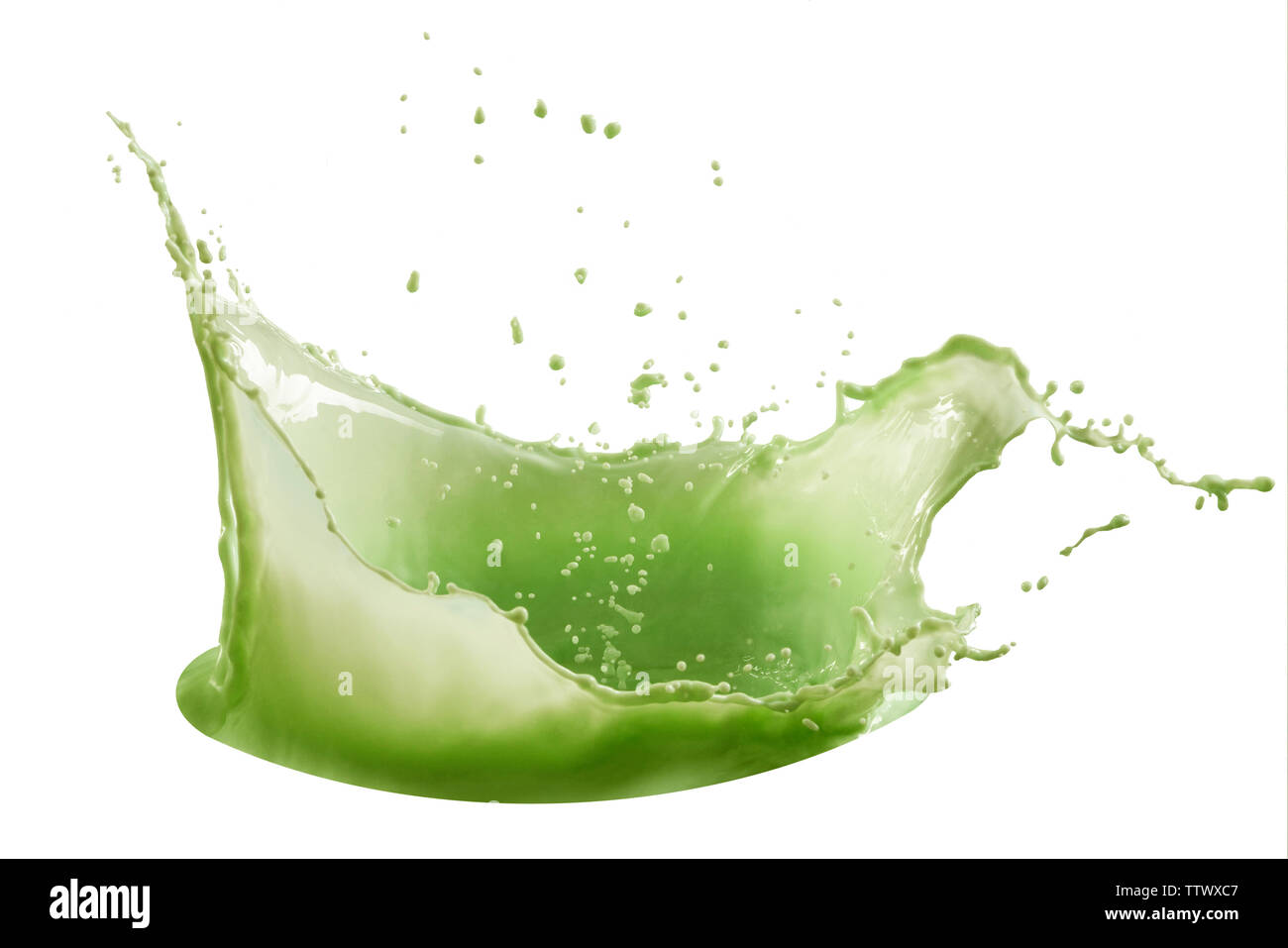 green paint splash isolated on white background Stock Photo - Alamy
