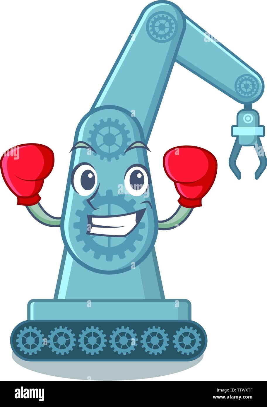 Boxing mechatronic robotic arm isolated on character Stock Vector Image ...