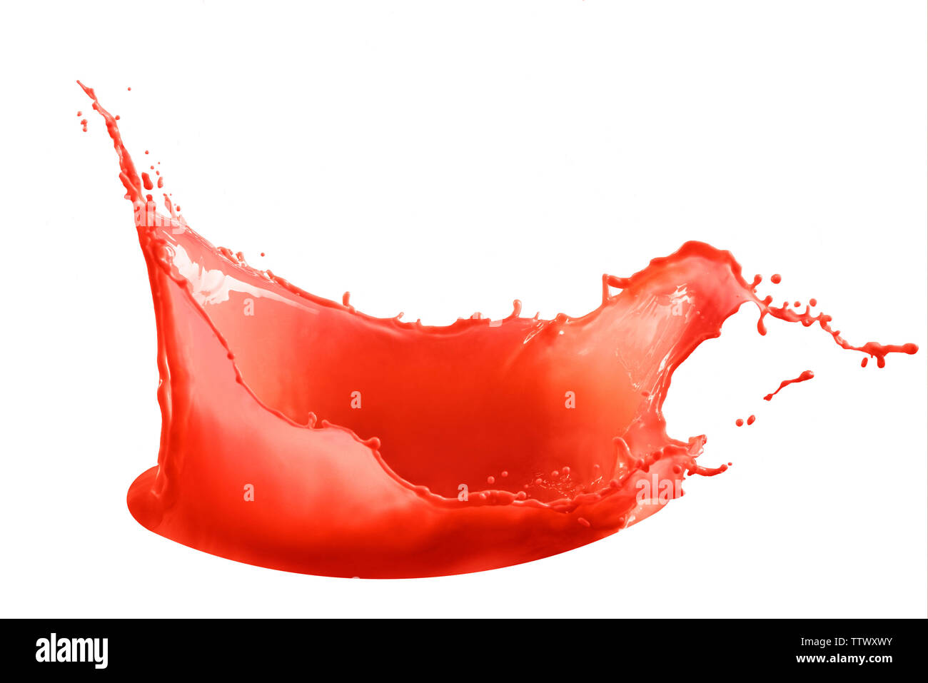 red paint splash isolated on white background Stock Photo - Alamy