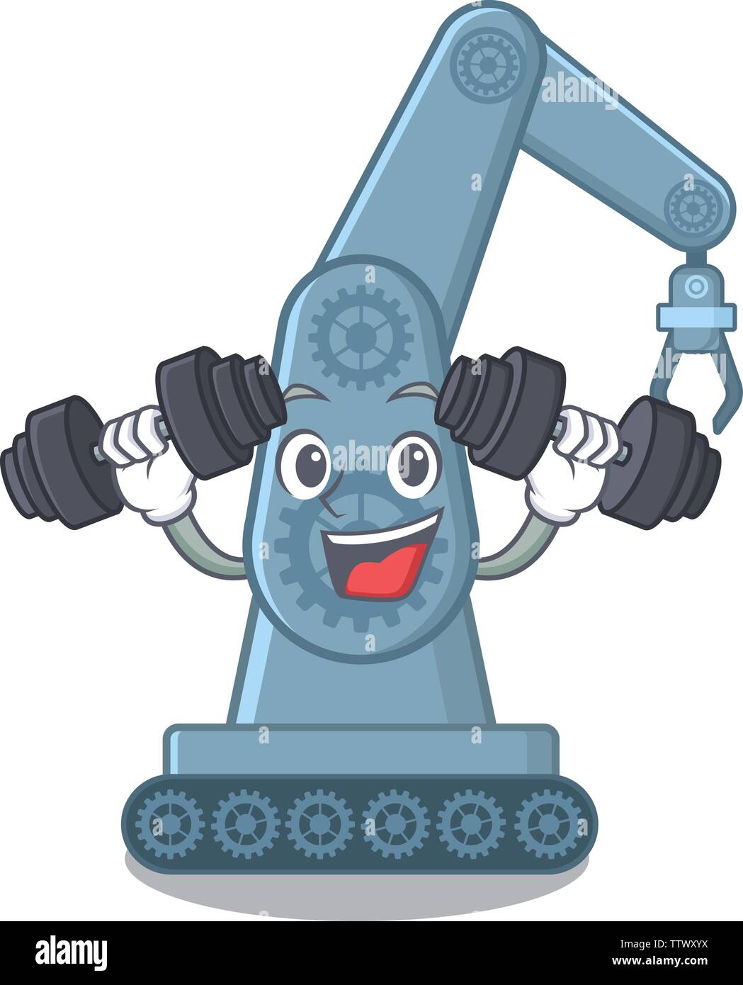 Fitness mechatronic robotic arm isolated on character Stock Vector ...