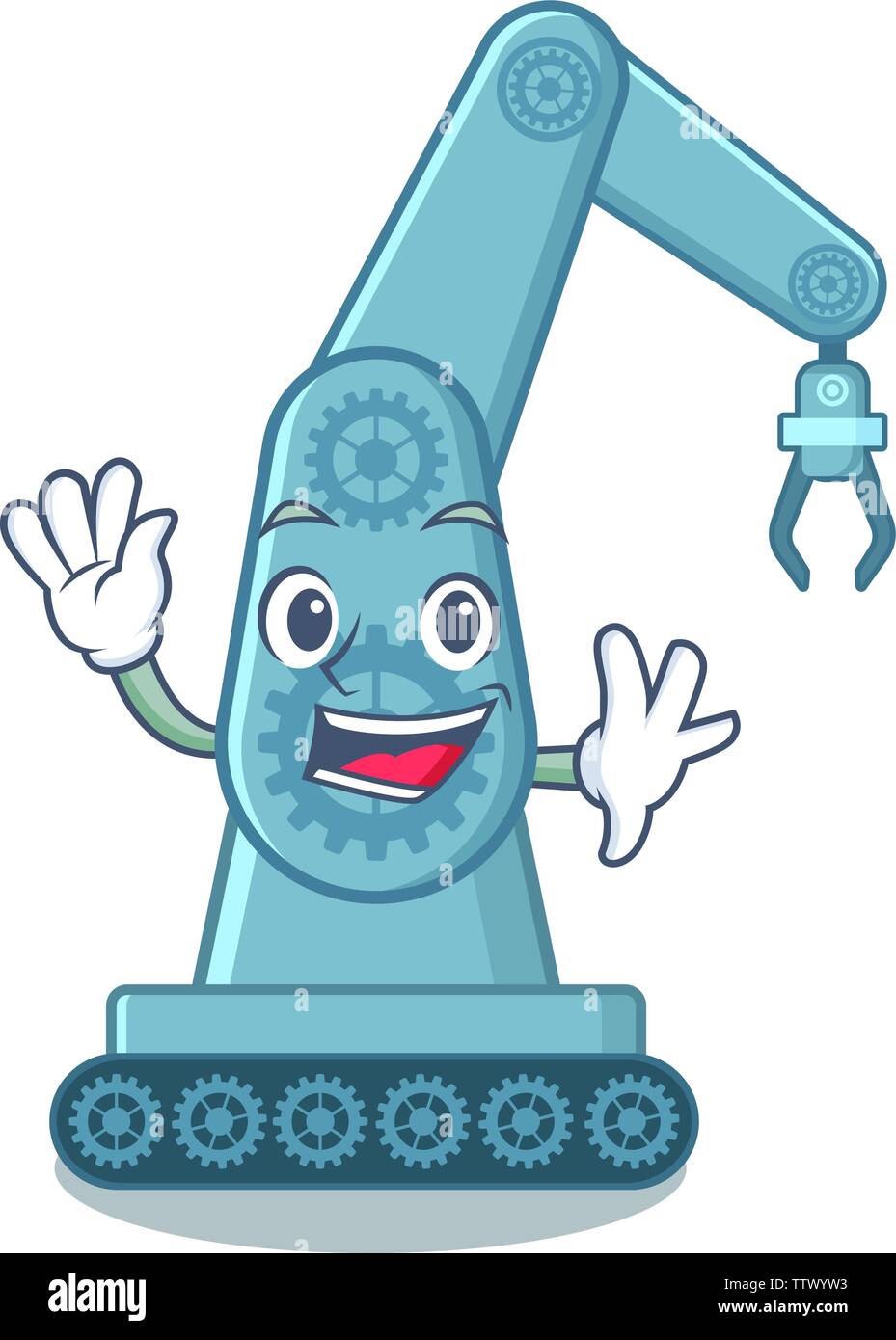 Waving mechatronic robotic arm in mascot shape Stock Vector Image & Art ...